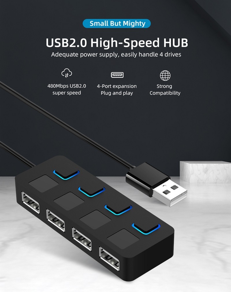 HUB Hub Multi-USB Splitter 4-port Extender - Saleclues - Store